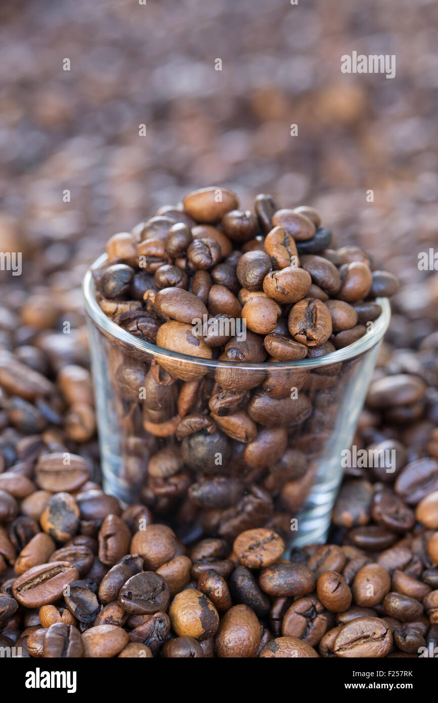 glass in coffee beans Stock Photo - Alamy