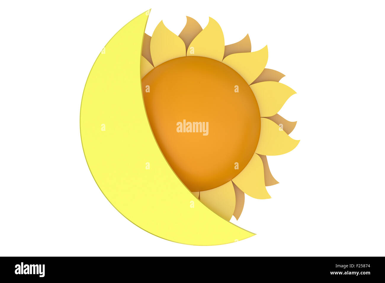 Solar Eclipse concept isolated on white background Stock Photo - Alamy