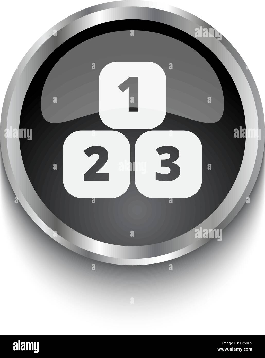 White 123 Blocks symbol on black web button Stock Vector Image & Art ...