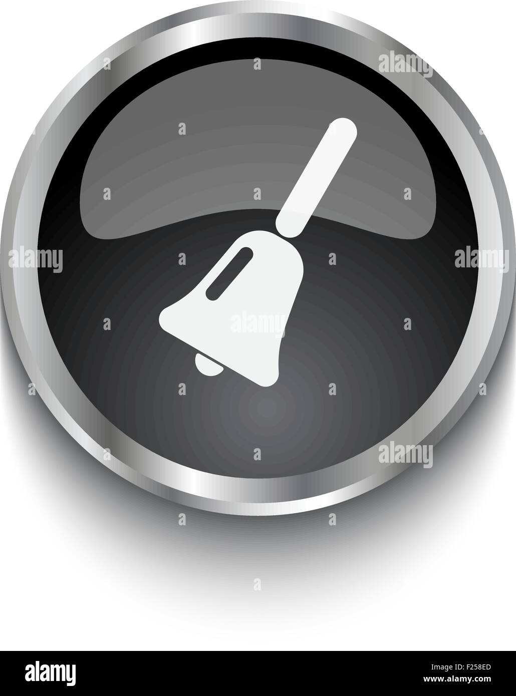 White School Bell symbol on black web button Stock Vector Image & Art ...