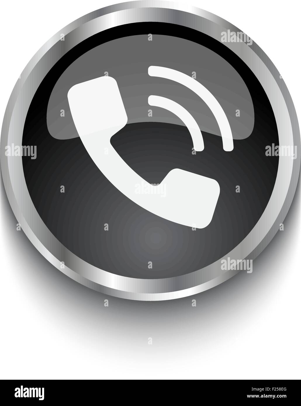 White Phone symbol on black web button Stock Vector Image & Art - Alamy