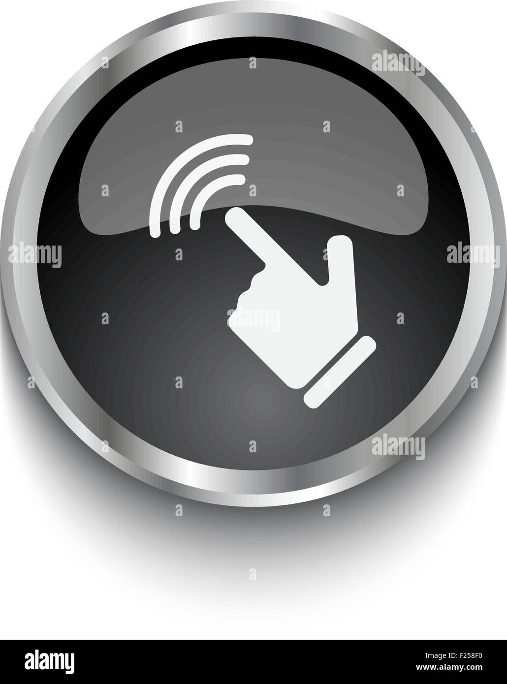 White Touch Screen symbol on black web button Stock Vector Image & Art ...