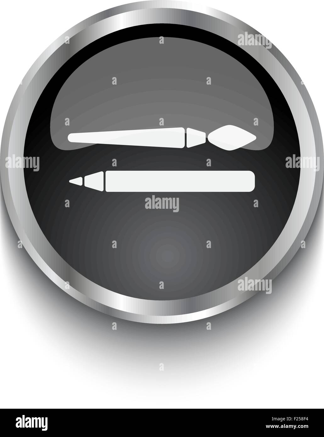 White Paintbrush symbol on black web button Stock Vector Image & Art ...