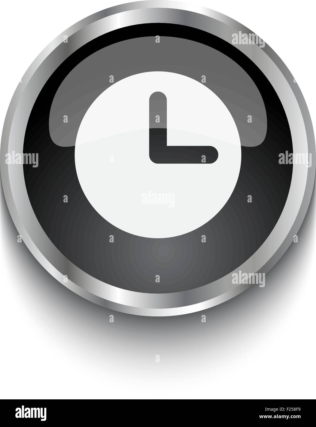 White clock symbol on Stock Vector Images - Alamy