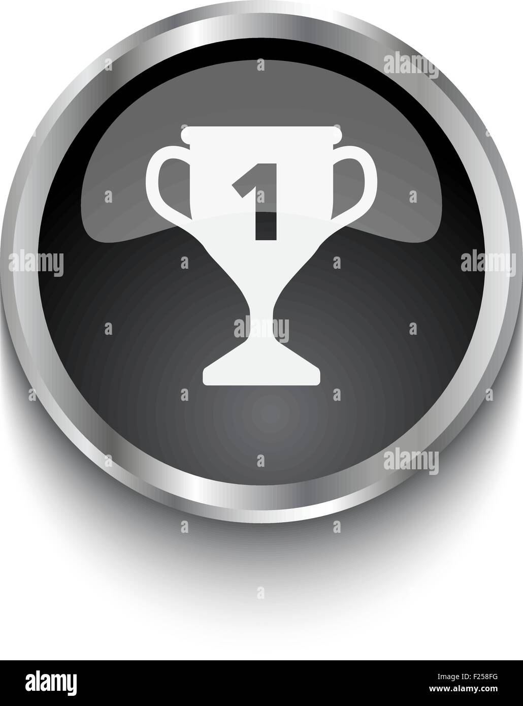 White Trophy symbol on black web button Stock Vector Image & Art - Alamy