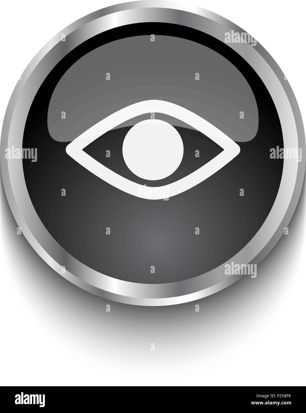 White Eye symbol on black web button Stock Vector Image & Art - Alamy