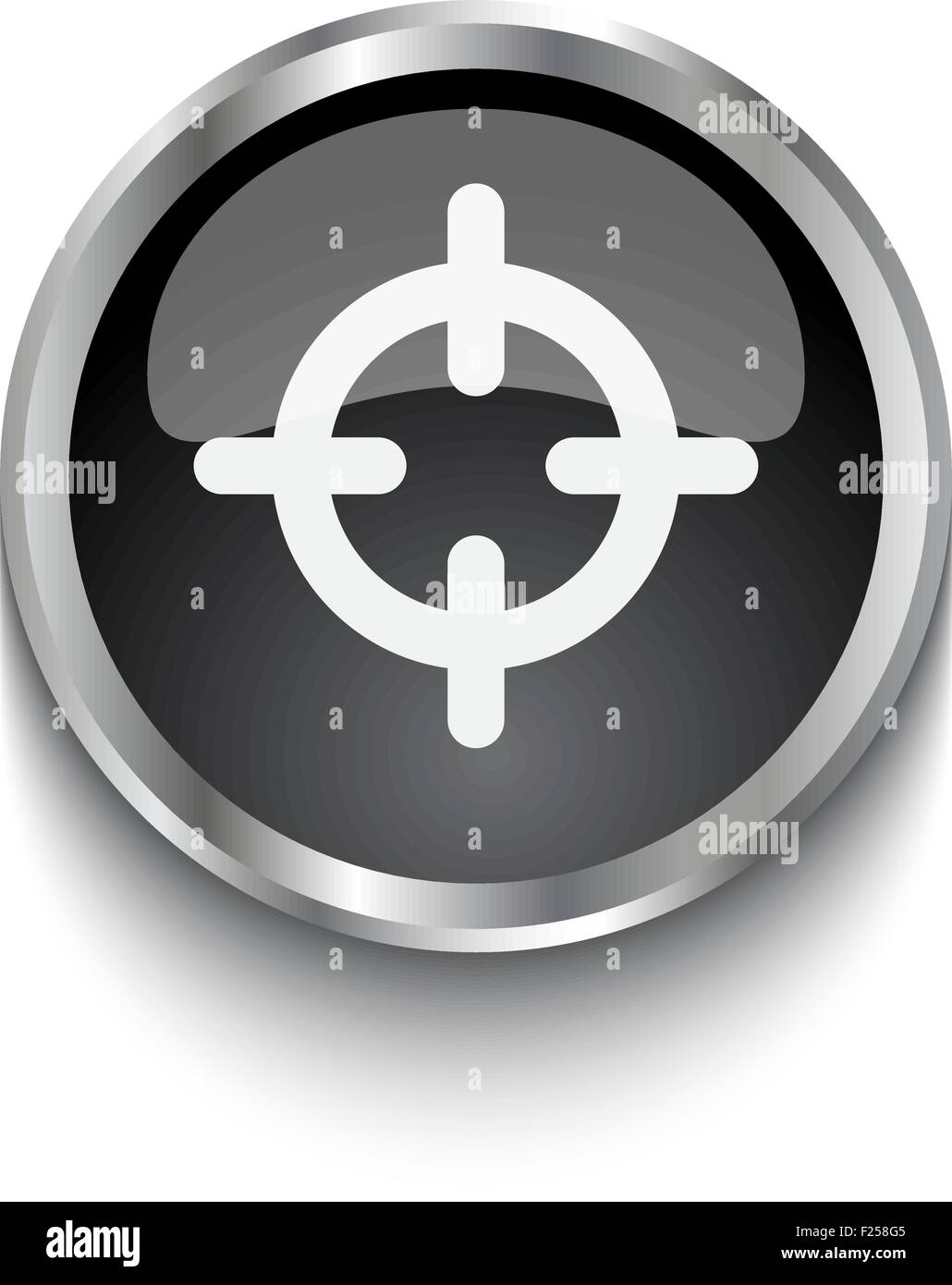 White Scope symbol on black web button Stock Vector Image & Art - Alamy