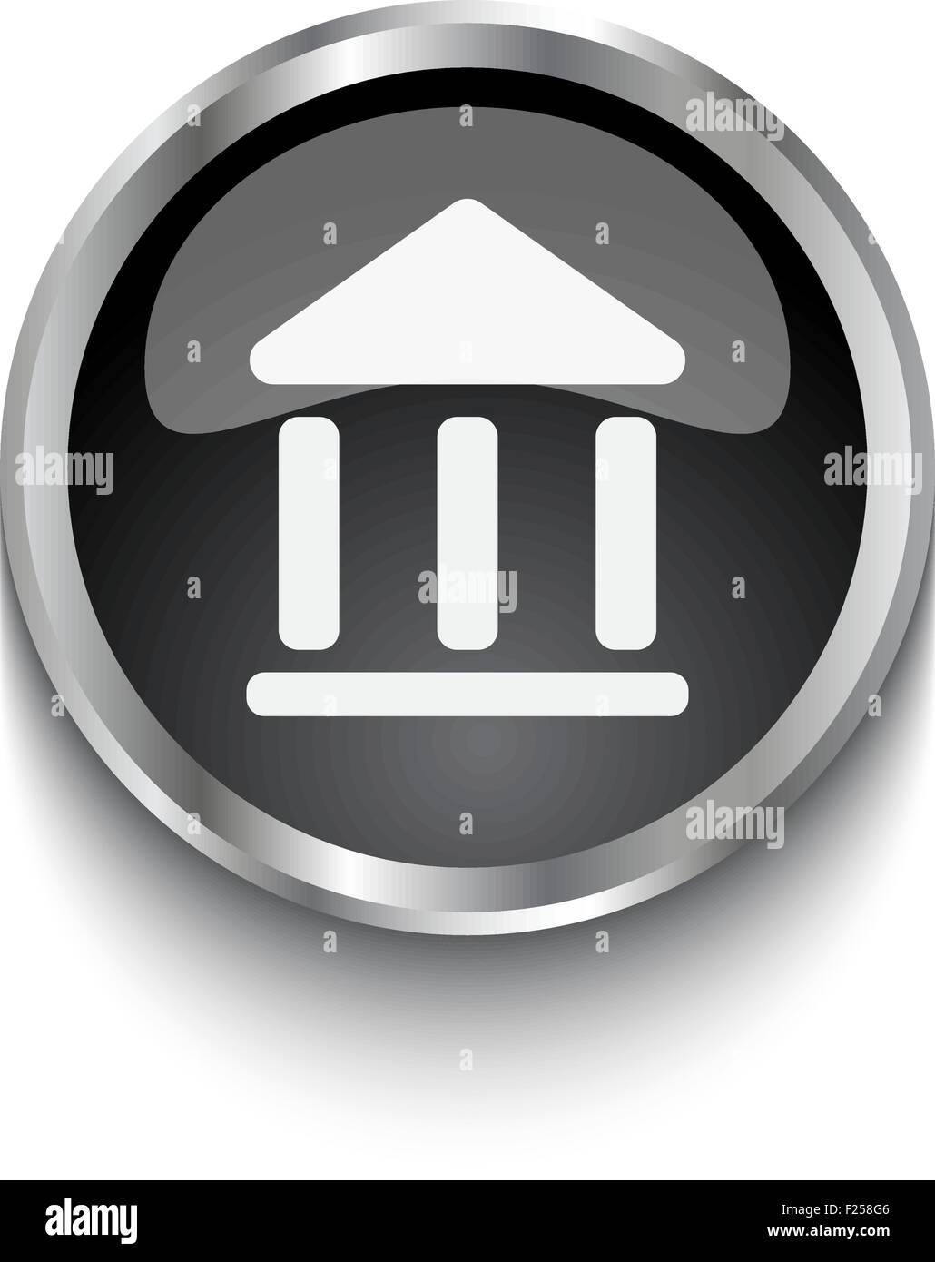 White Institution symbol on black web button Stock Vector Image & Art ...