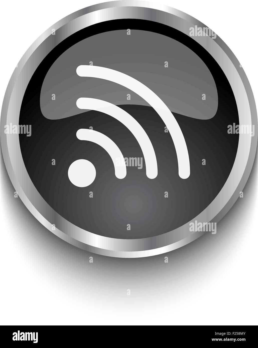 White Wireless symbol on black web button Stock Vector Image & Art - Alamy