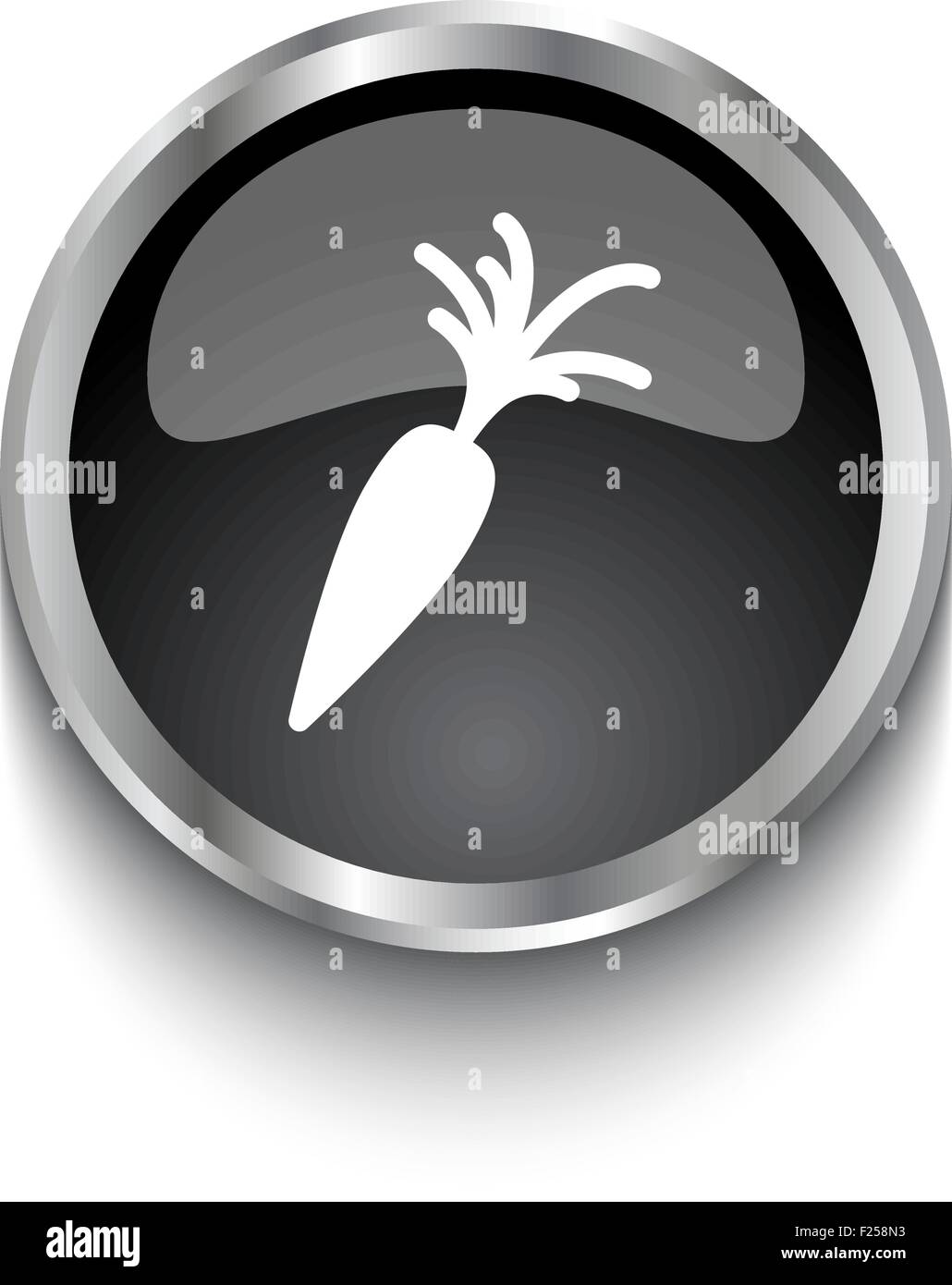White Carrot symbol on black glossy web button Stock Vector Image & Art ...