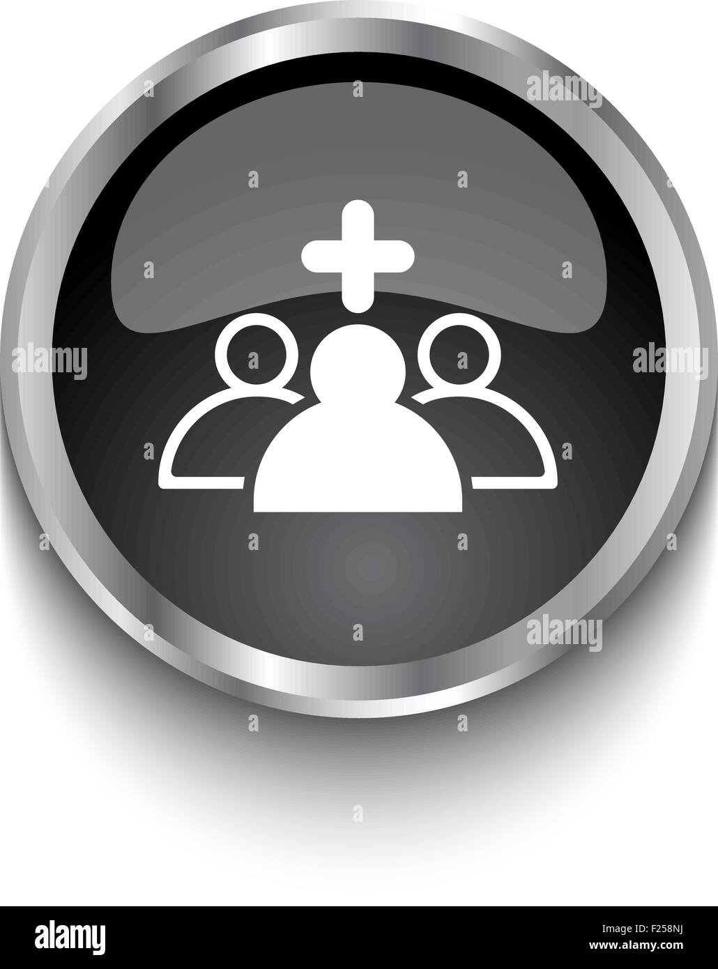 White Medical Staff symbol on black glossy web button Stock Vector ...