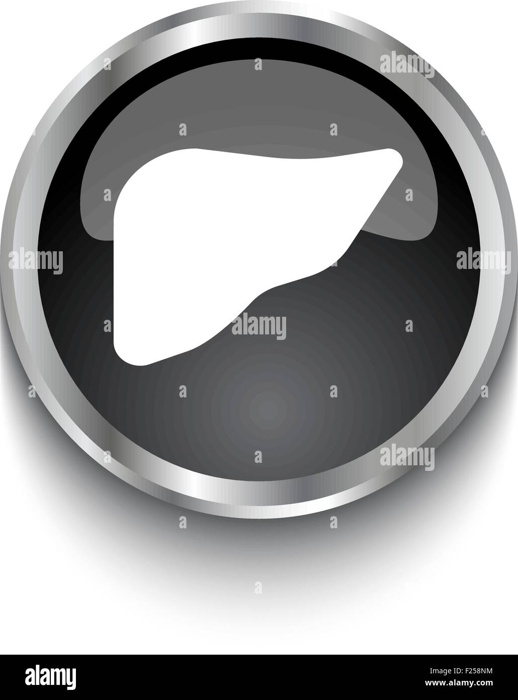 White Liver symbol on black glossy web button Stock Vector Image & Art ...