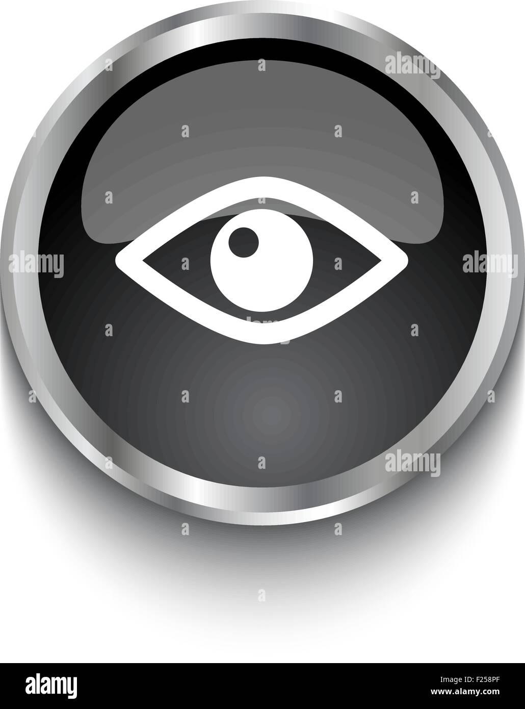 White Eye symbol on black glossy web button Stock Vector Image & Art ...