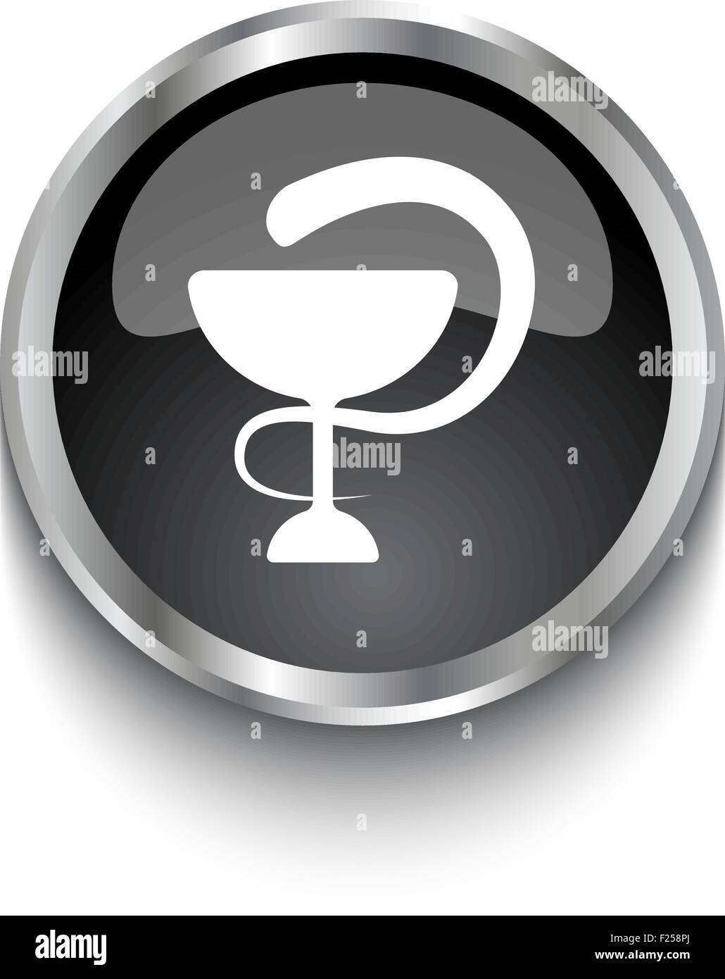 White Medical Symbol symbol on black glossy web button Stock Vector ...