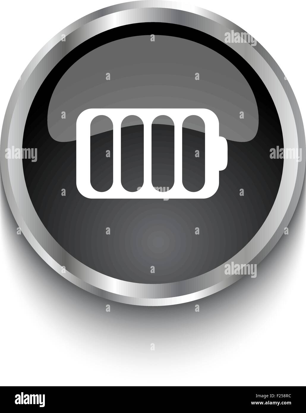 White Battery symbol on black web button Stock Vector Image & Art - Alamy