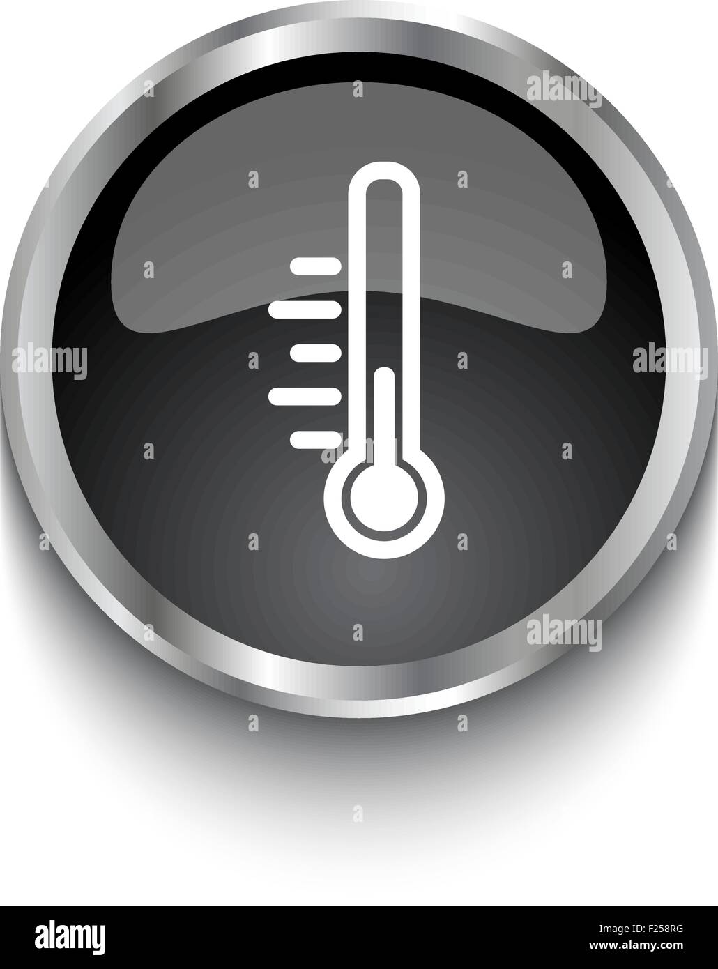 White Temperature symbol on black web button Stock Vector Image & Art ...