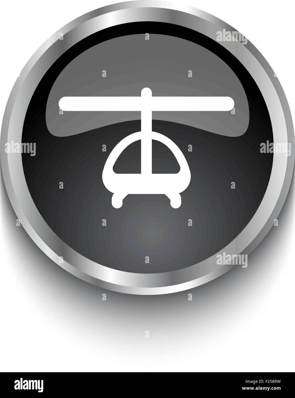 White Helicopter symbol on black web button Stock Vector Image & Art ...