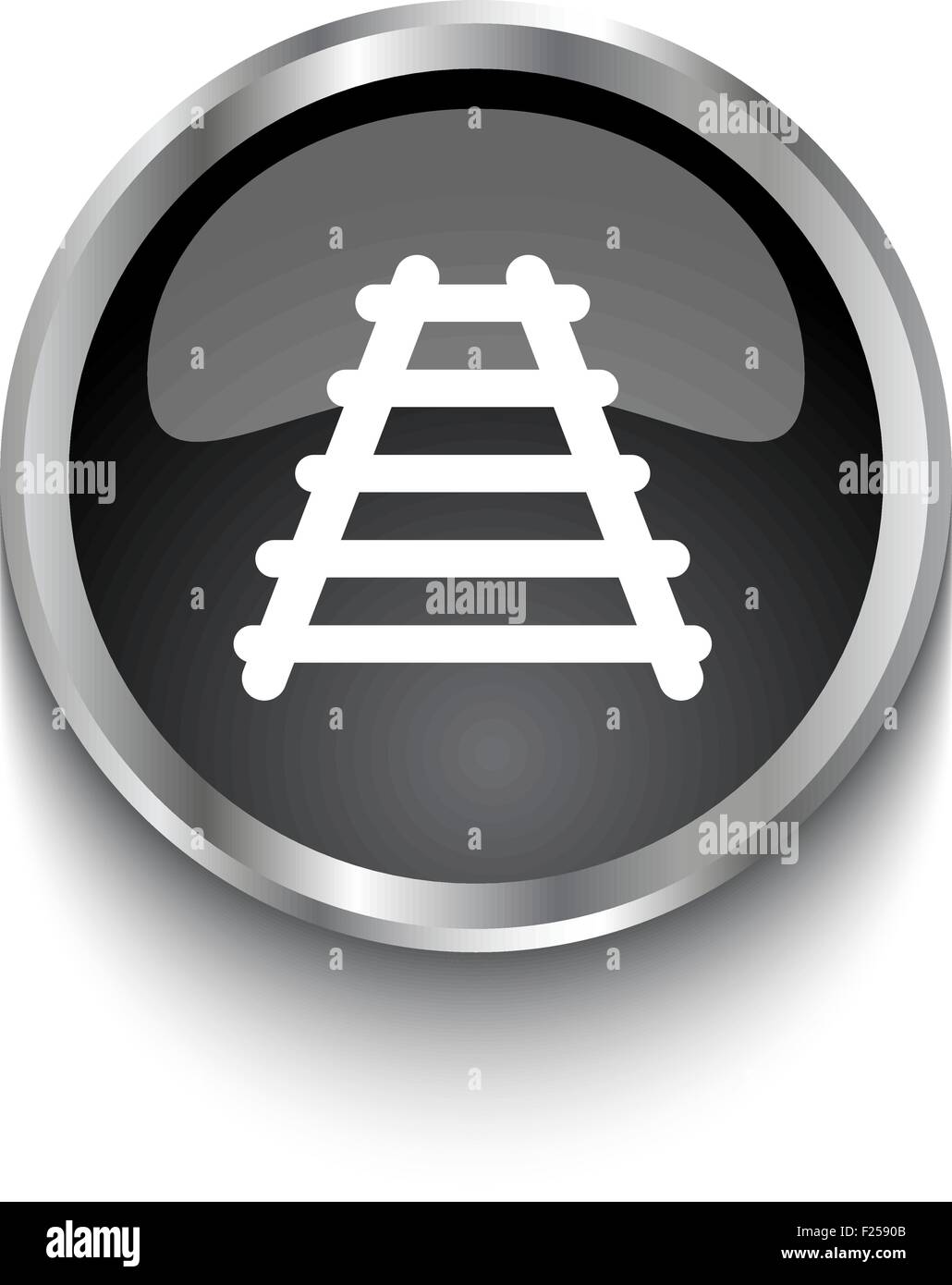 White Railroad symbol on black web button Stock Vector Image & Art - Alamy