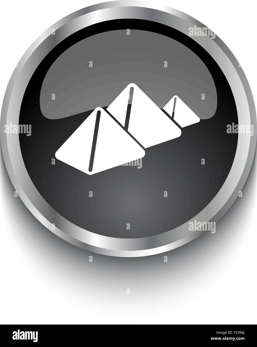 White Pyramids symbol on black web button Stock Vector Image & Art - Alamy