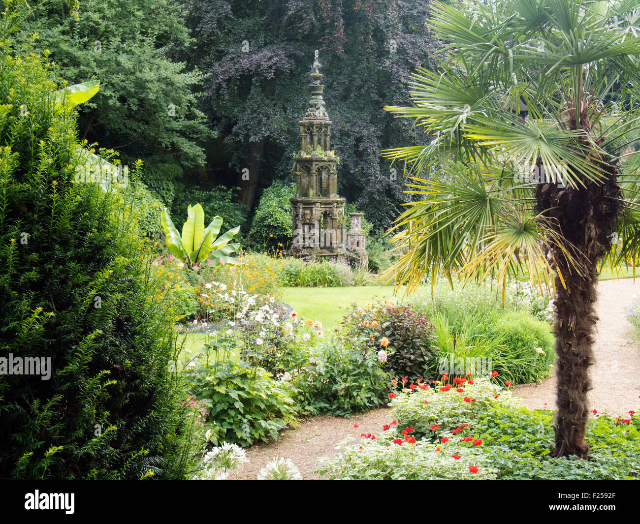 Unique Gothic fountain in The Plantation Garden, a Grade II English ...