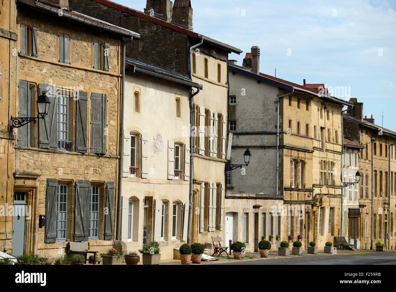 France, Meuse, Marville, Grande place, houses Stock Photo - Alamy