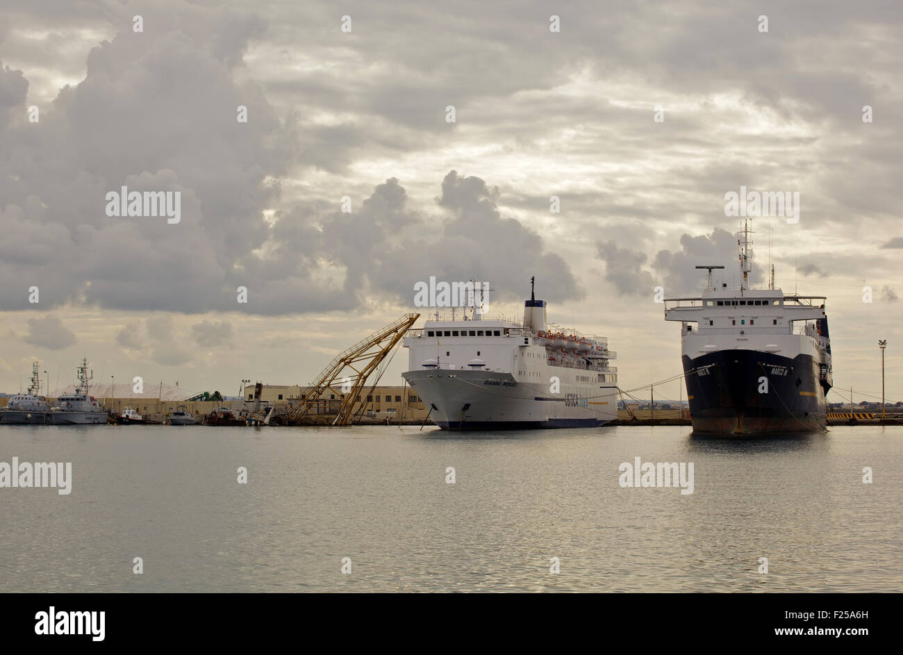 Ship in Port, Trapani - Sicily Stock Photo - Alamy