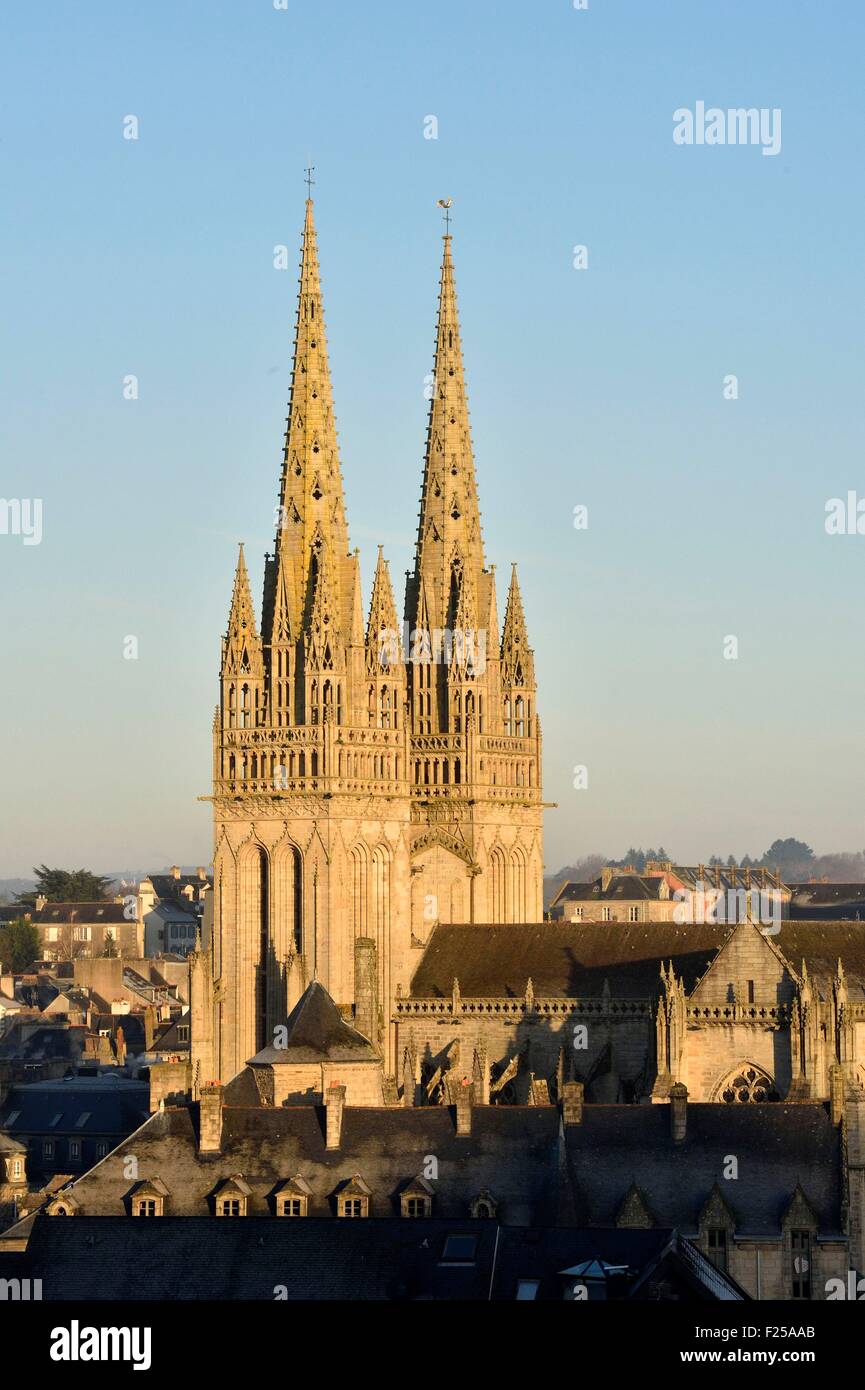 France, Finistere, Quimper, Saint-Corentin Cathedral Stock Photo - Alamy
