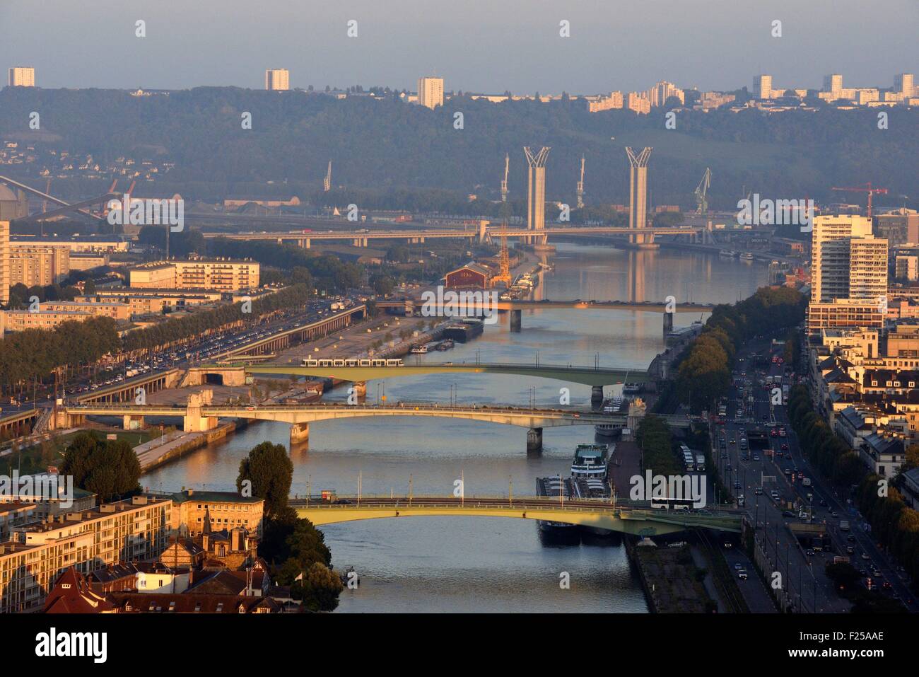 France, Seine Maritime, Rouen, Bridges over Seine river Stock Photo - Alamy