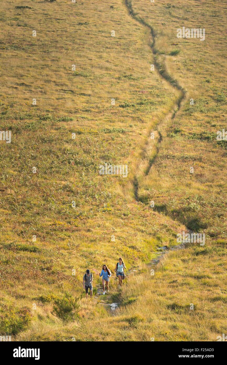 France, Finistere, Saint Rivoal, hiking on the Mont Saint Michel of ...