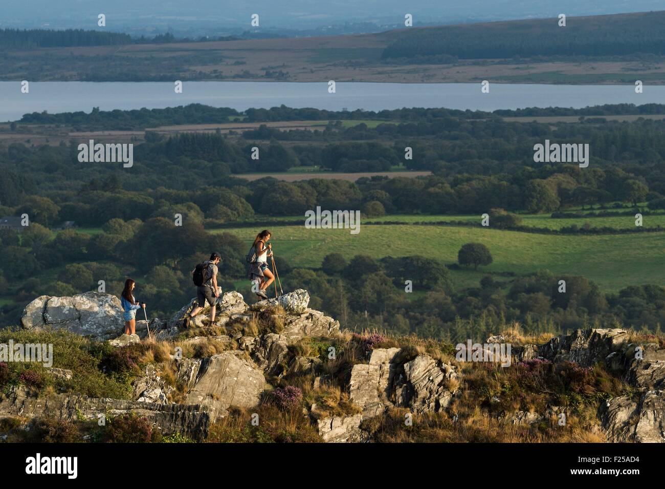 France, Finistere, Saint Rivoal, hiking on the Mont Saint Michel of ...