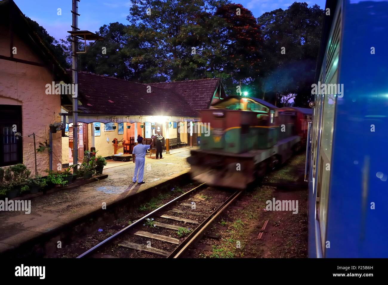 Sri Lanka, Uva Province, the popular scenic train ride through the tea ...