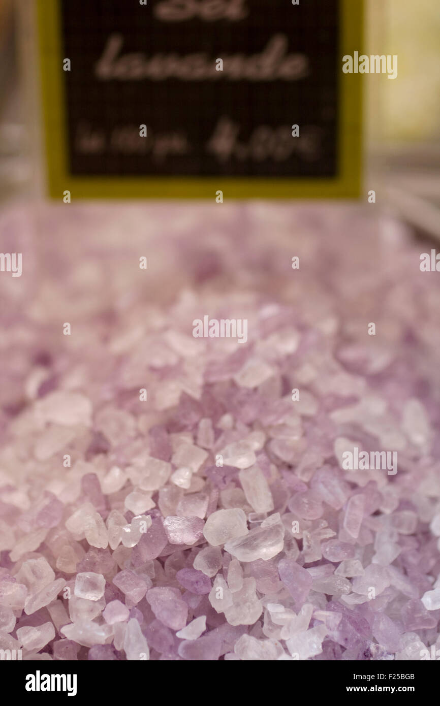Photo of natural Lavender salts Stock Photo - Alamy