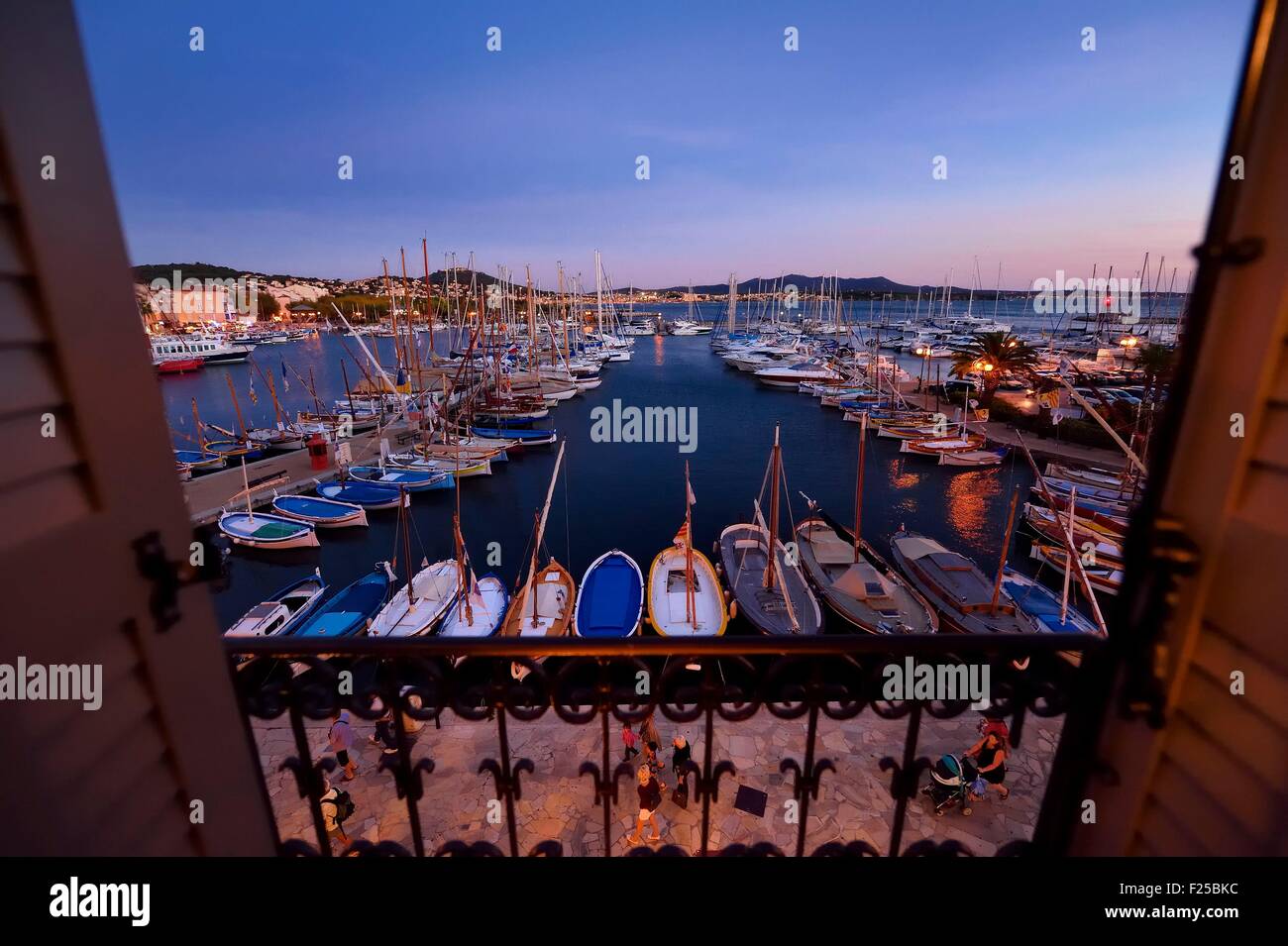 France, Var, Sanary-sur-Mer, traditional fishing boats called pointus ...