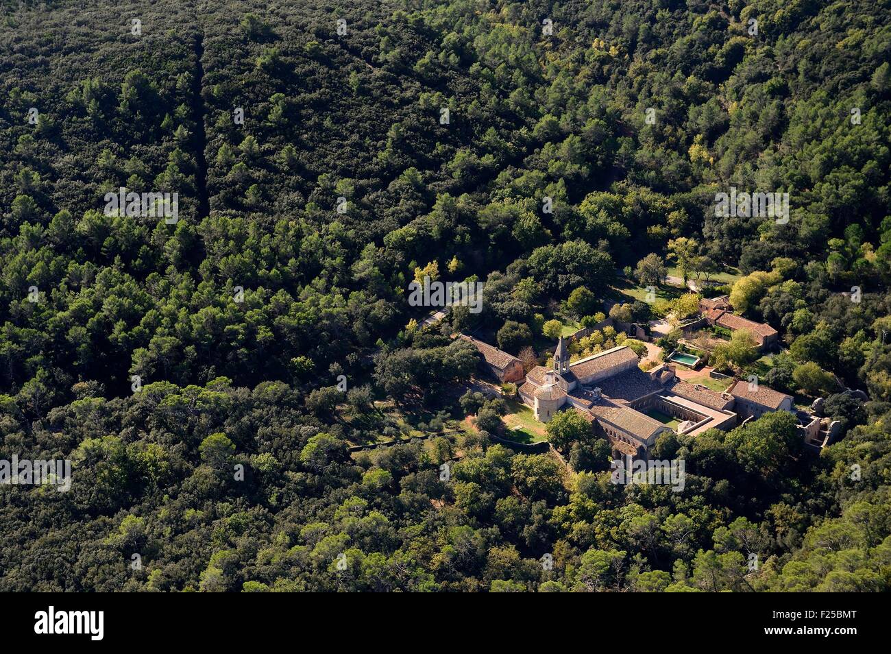 France, Var, the Thoronet cistercian abbey (aerial view Stock Photo - Alamy