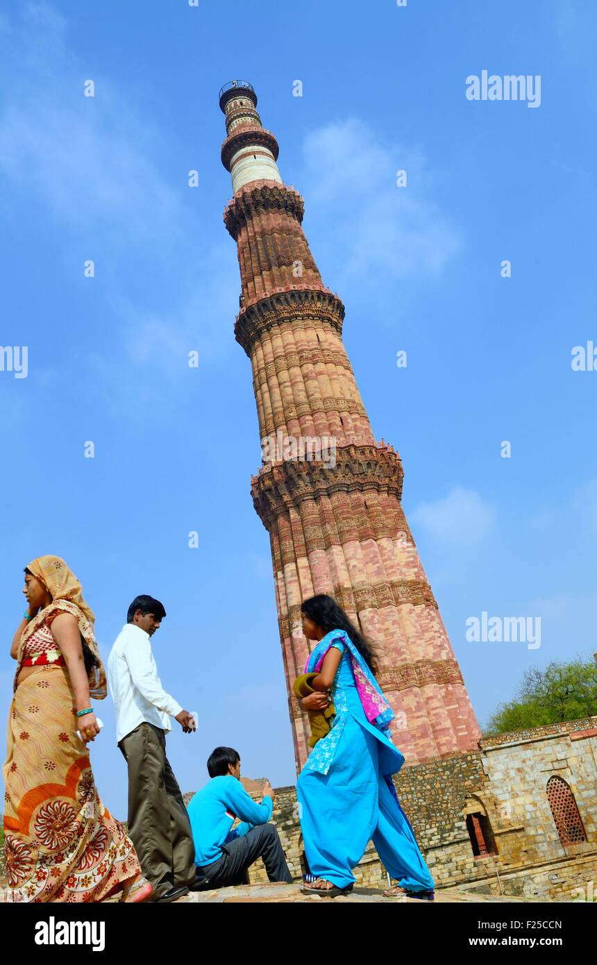 India, Delhi, Qutb Minar, a minar built in 1193 Stock Photo - Alamy
