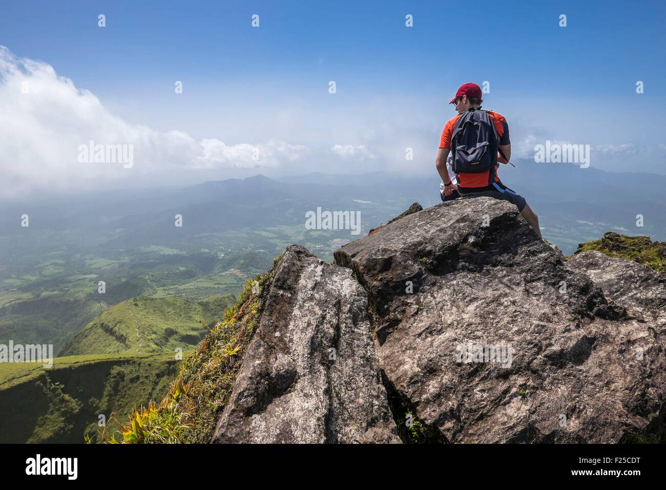France, Martinique, Mount Pelee, active volcano at the northern end of ...