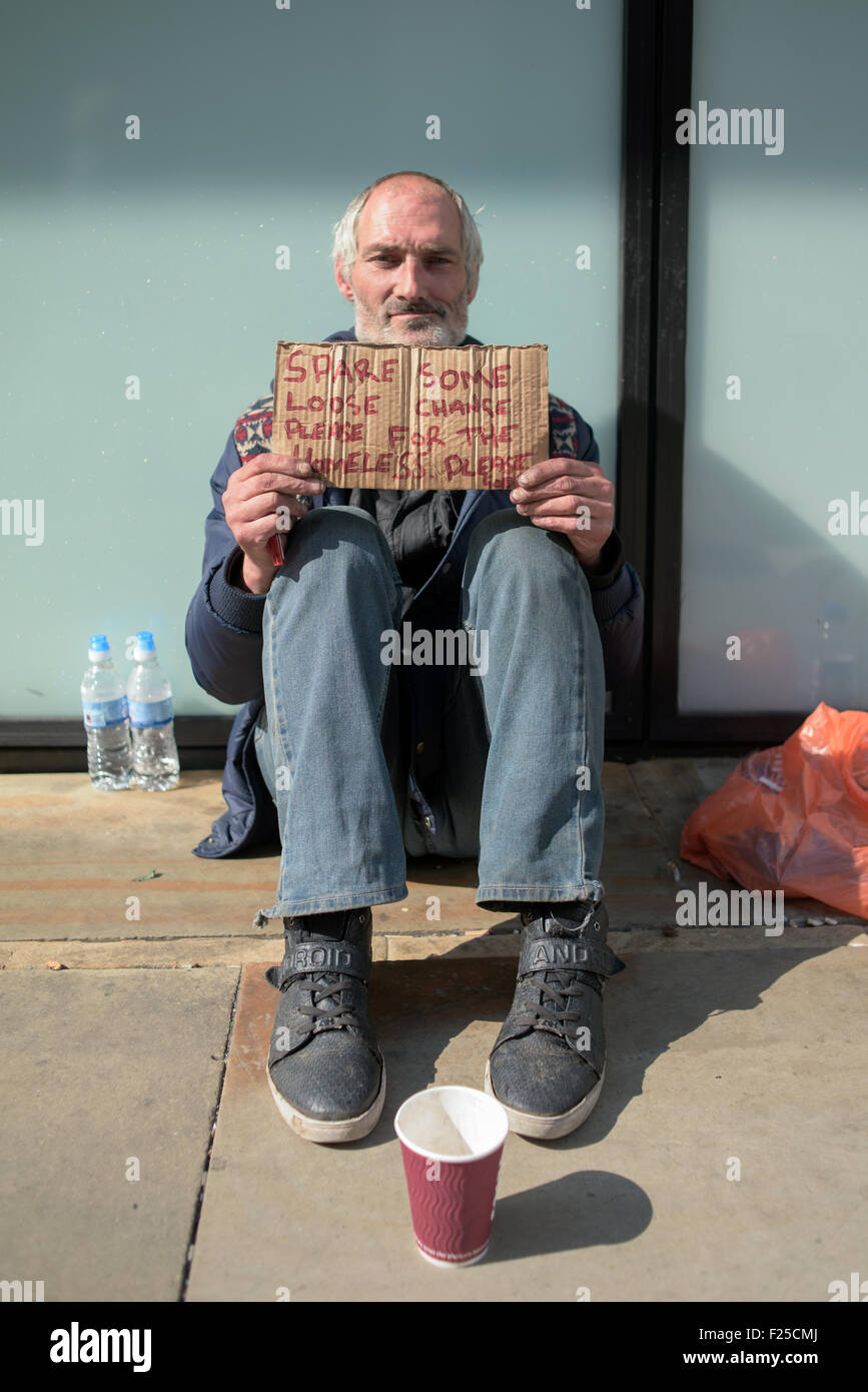 Homeless Man Streets Of Manchester Stock Photo - Alamy