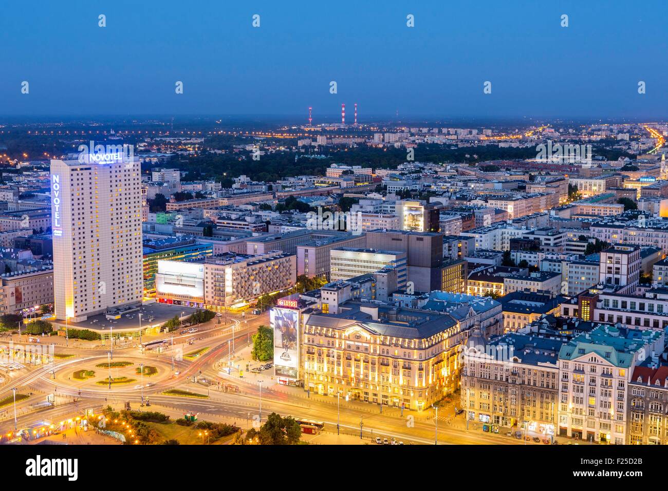Poland, Mazovia region, Warsaw, general city view from the Palace of ...