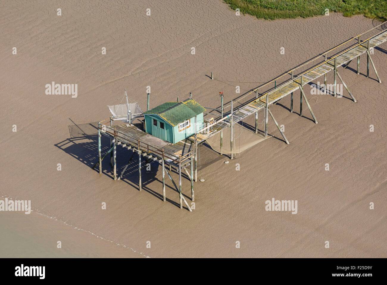 France, Charente Maritime, Saint Laurent de la Pree, a fishing hut on ...