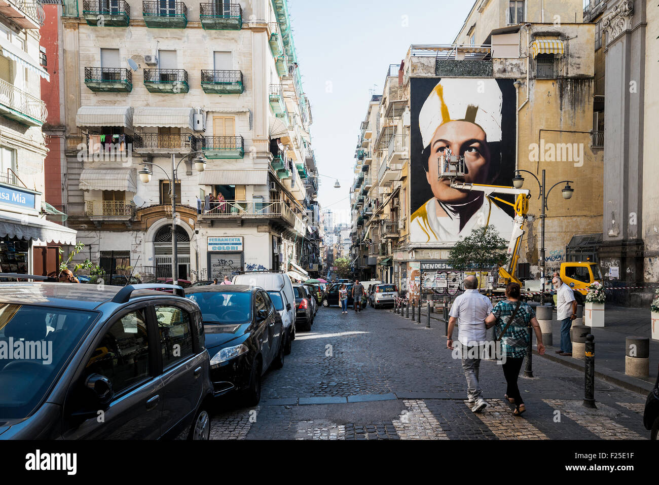 Naples, Italy. 12th Sep, 2015. Next to the church of San Giorgio ...