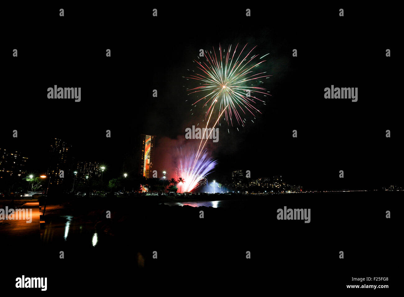 Wide view of fireworks hi-res stock photography and images - Alamy