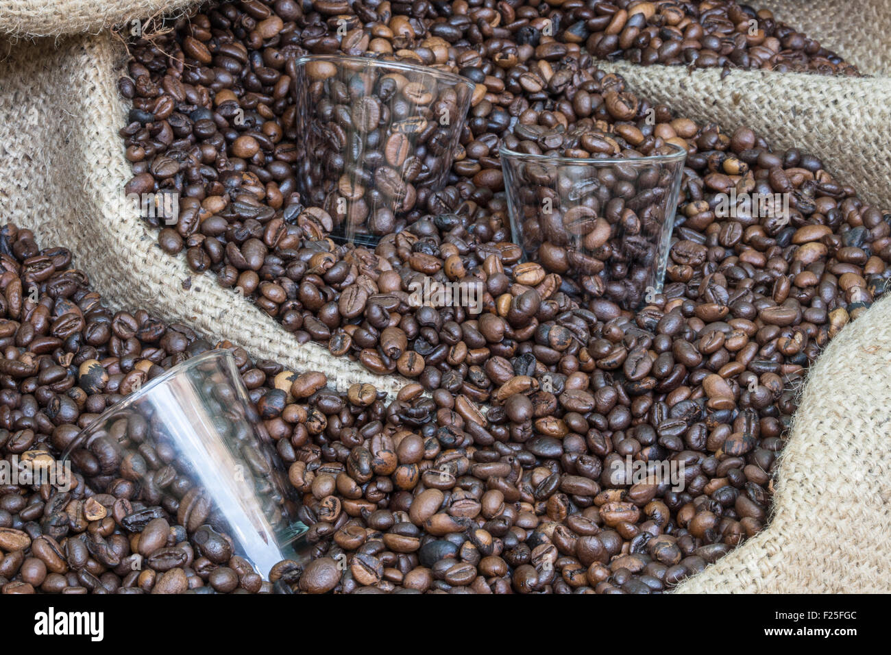 glass in coffee beans Stock Photo - Alamy
