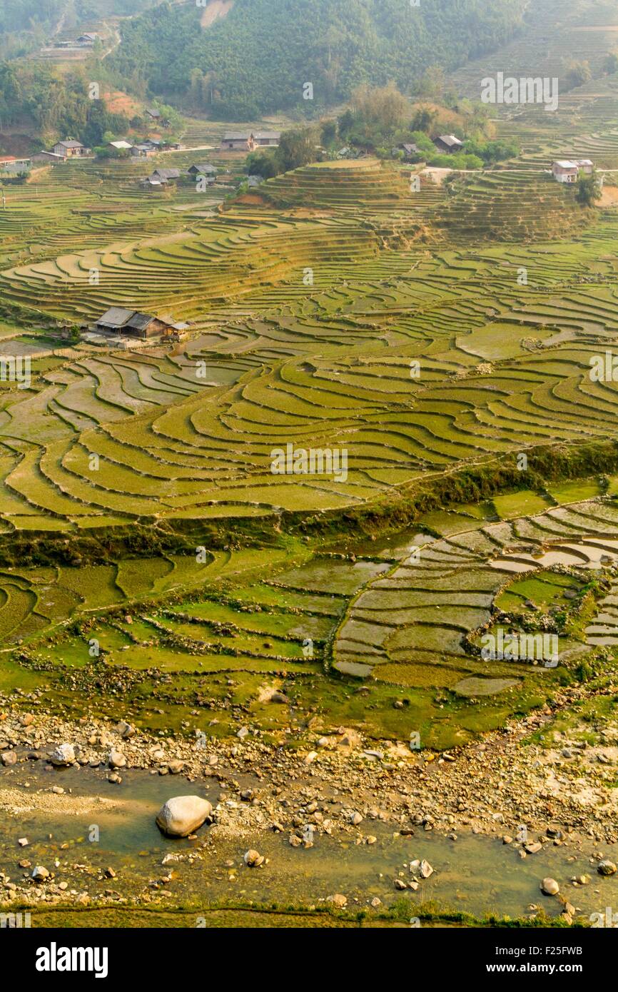 Vietnam, Yen Bai province, Mu Cang Chai District, La Pan Tan, paddy ...