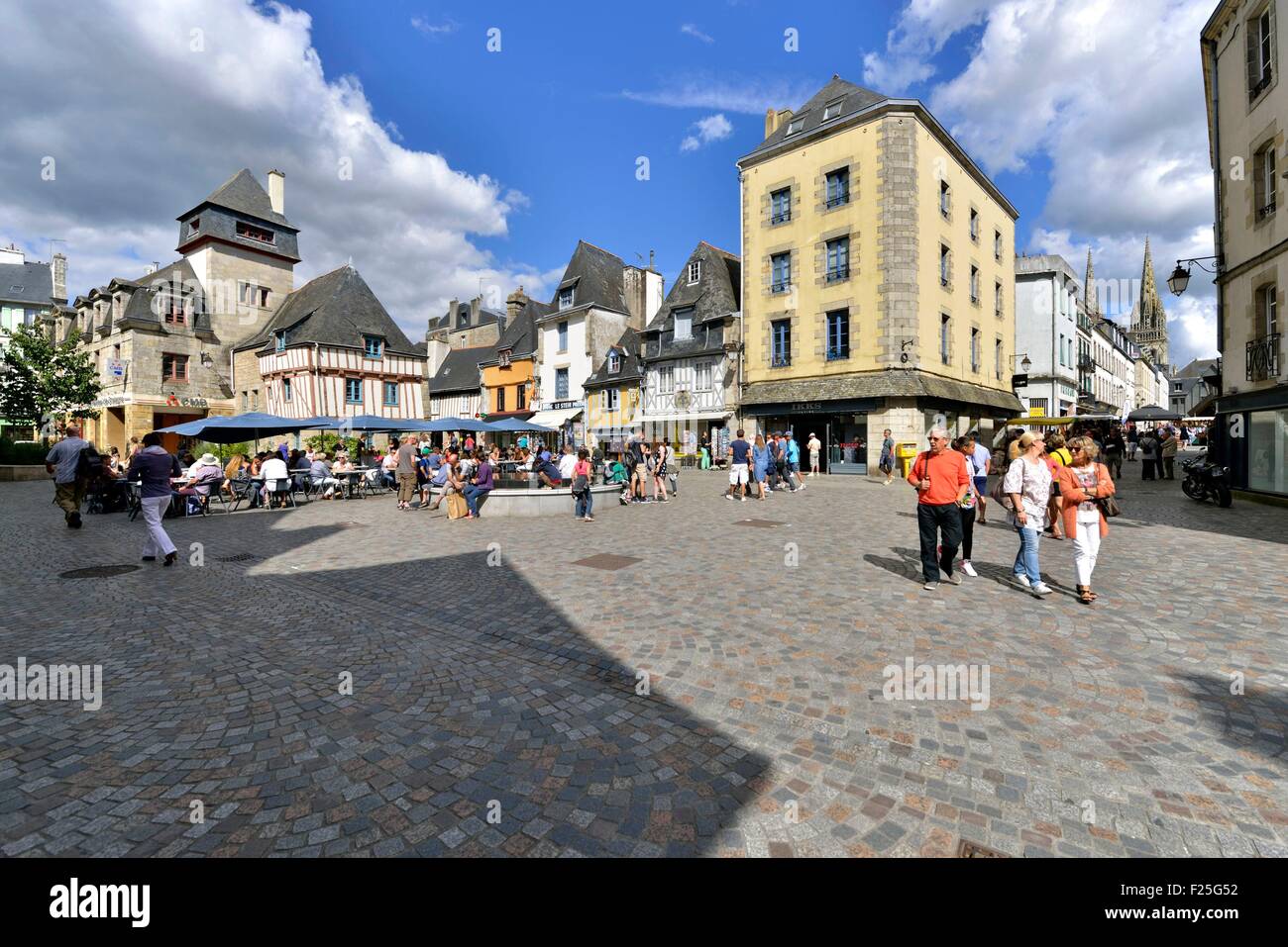 France, Finistere, Quimper, Terre au Duc square, medieval houses and ...