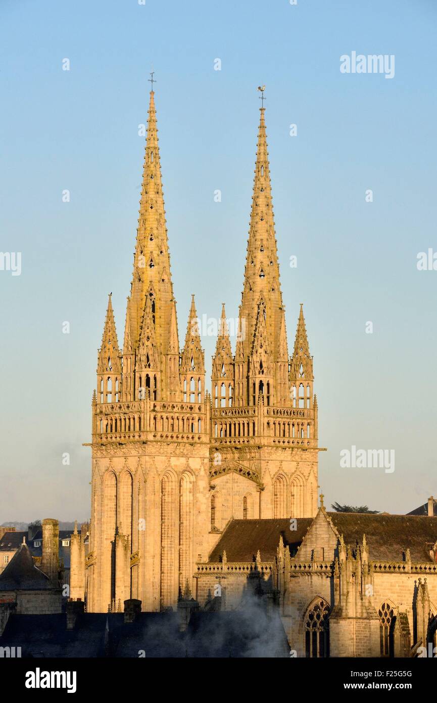 France, Finistere, Quimper, Saint-Corentin Cathedral Stock Photo - Alamy