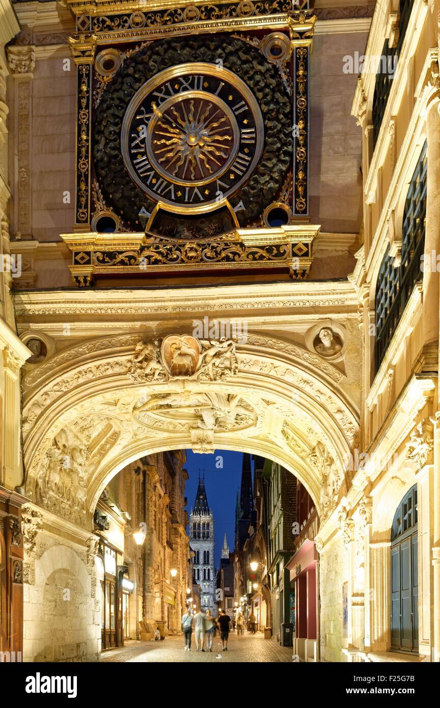 France, Seine Maritime, Rouen, the Gros Horloge is an astronomical ...