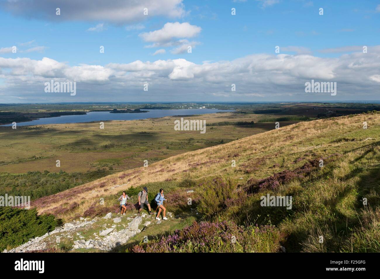 France, Finistere, Saint Rivoal, hiking on the Mont Saint Michel of ...