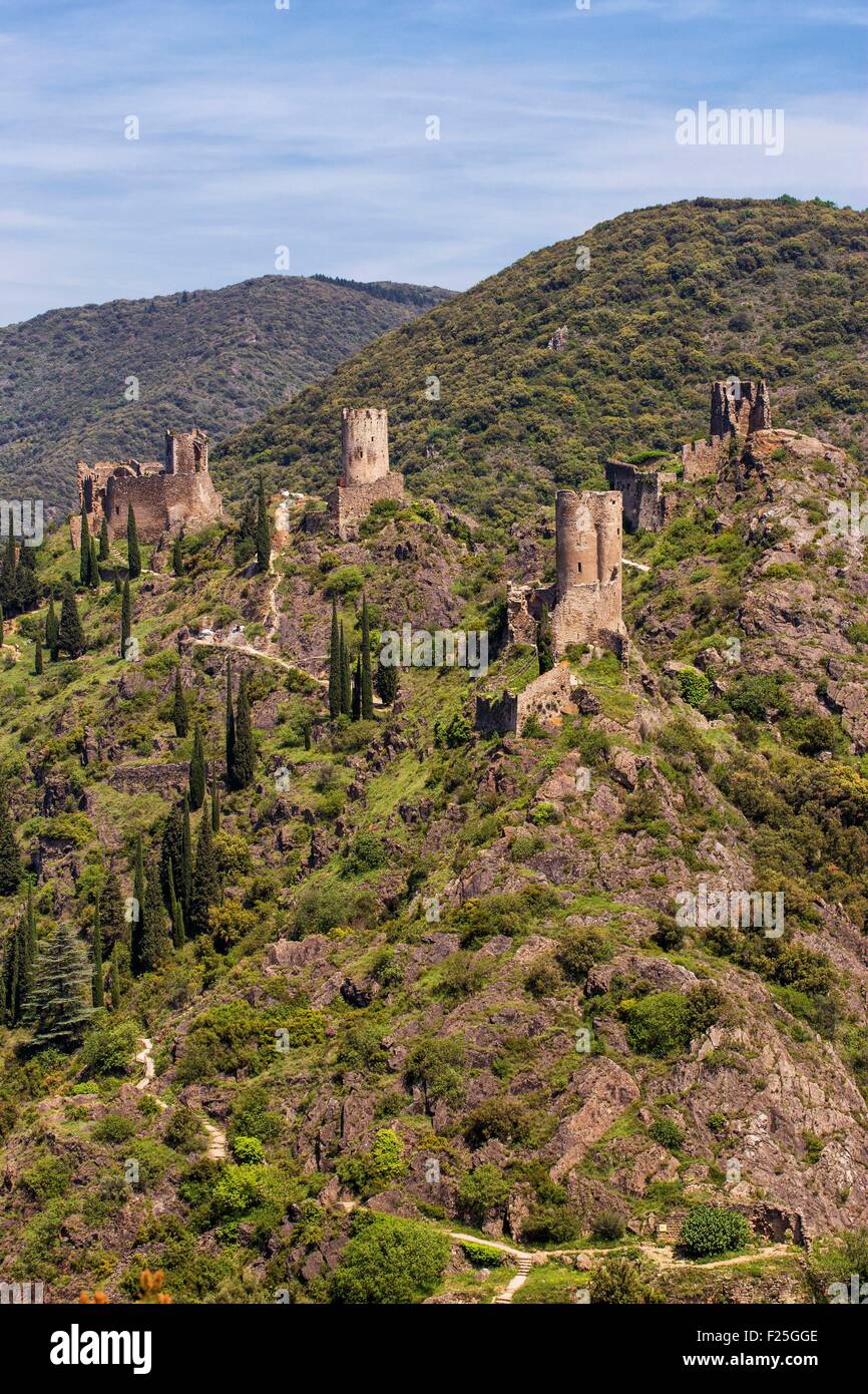 France, Aude, Lastours, cathar castles Stock Photo - Alamy
