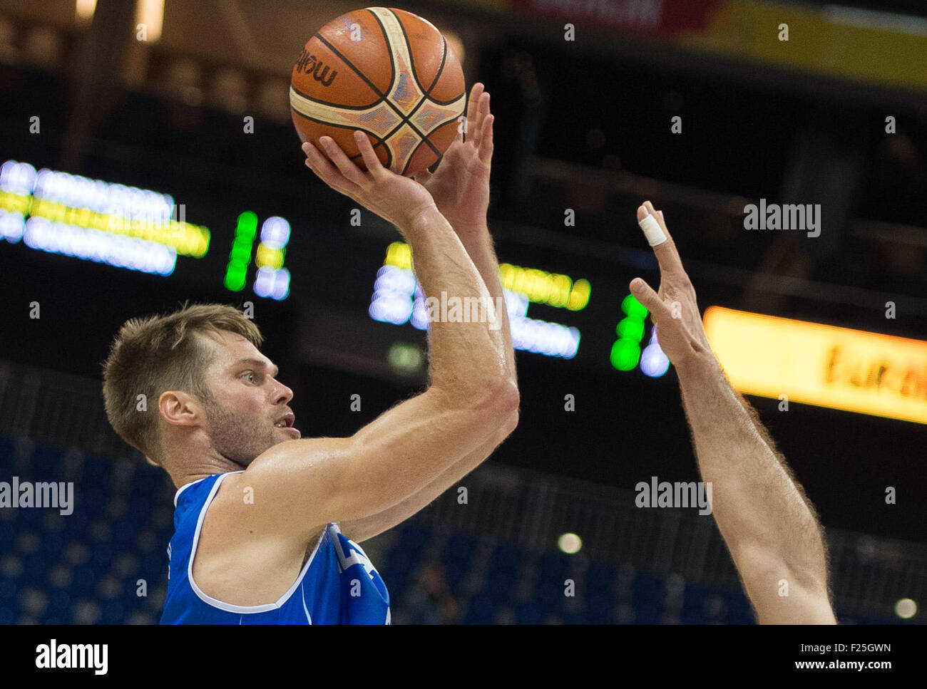 Berlin, Germany. 10th Sep, 2015. Iceland's Jon Stefansson in action ...