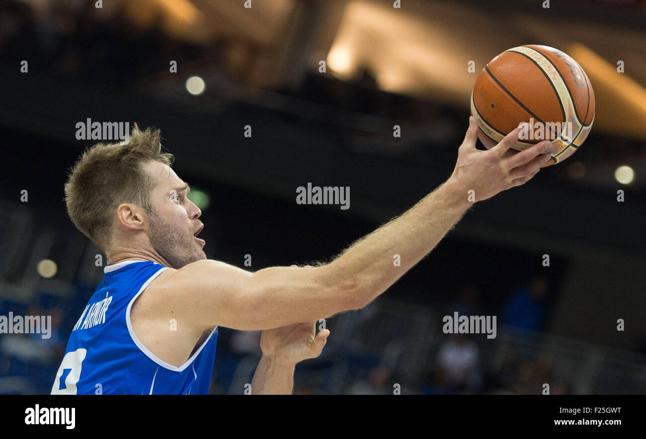 Berlin, Germany. 10th Sep, 2015. Iceland's Jon Stefansson in action ...